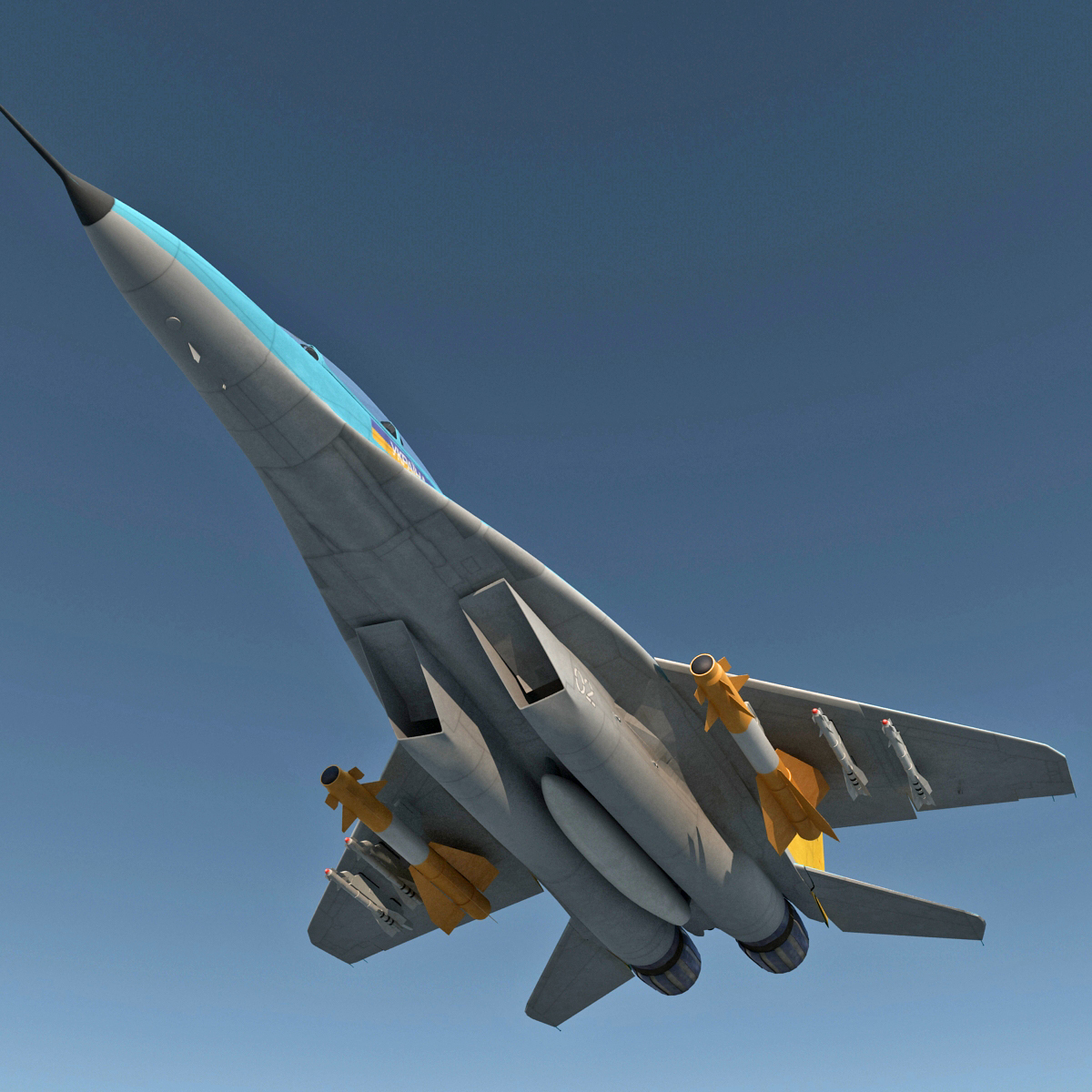 russian fighter aircraft mig-29 3d model