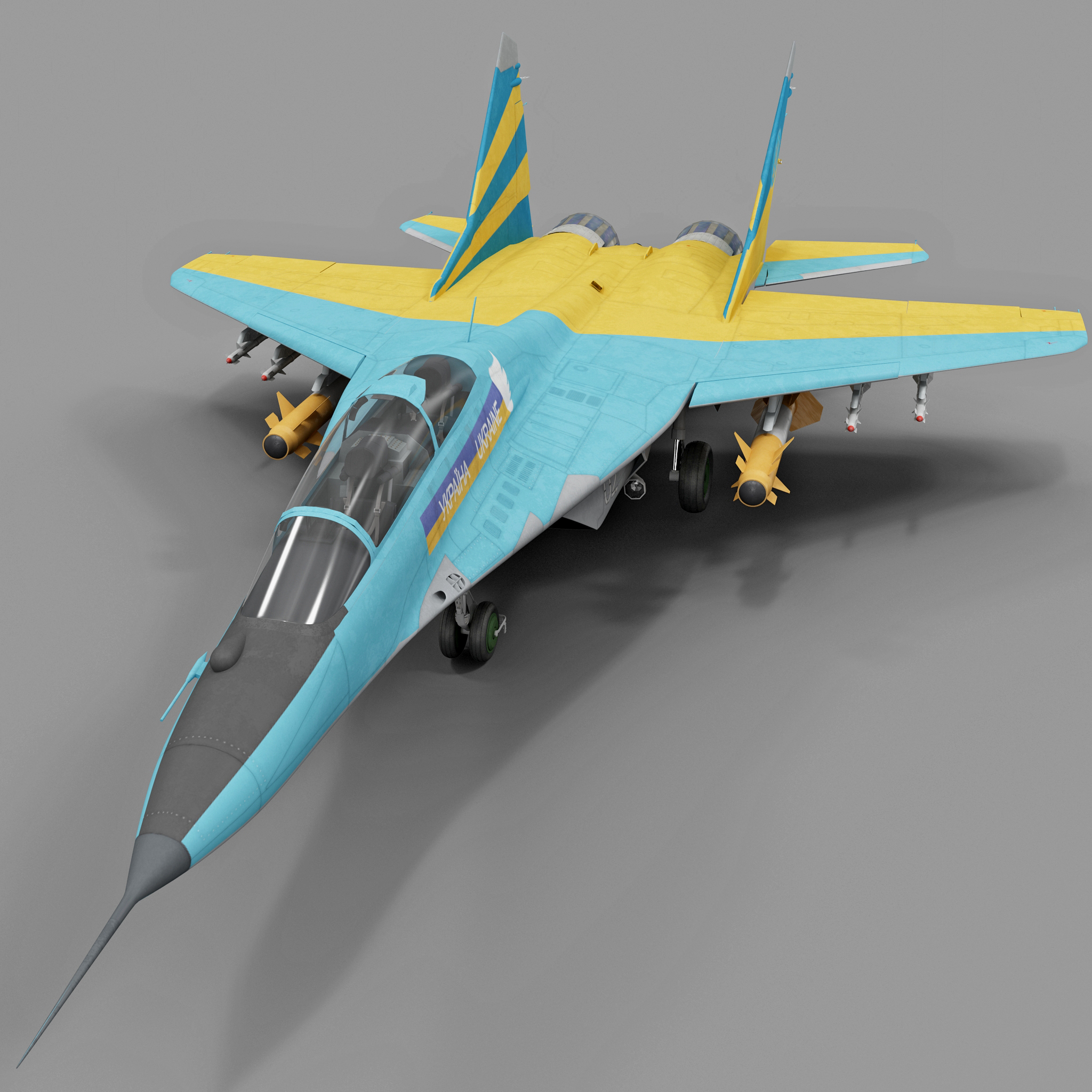 russian fighter aircraft mig-29 3d model