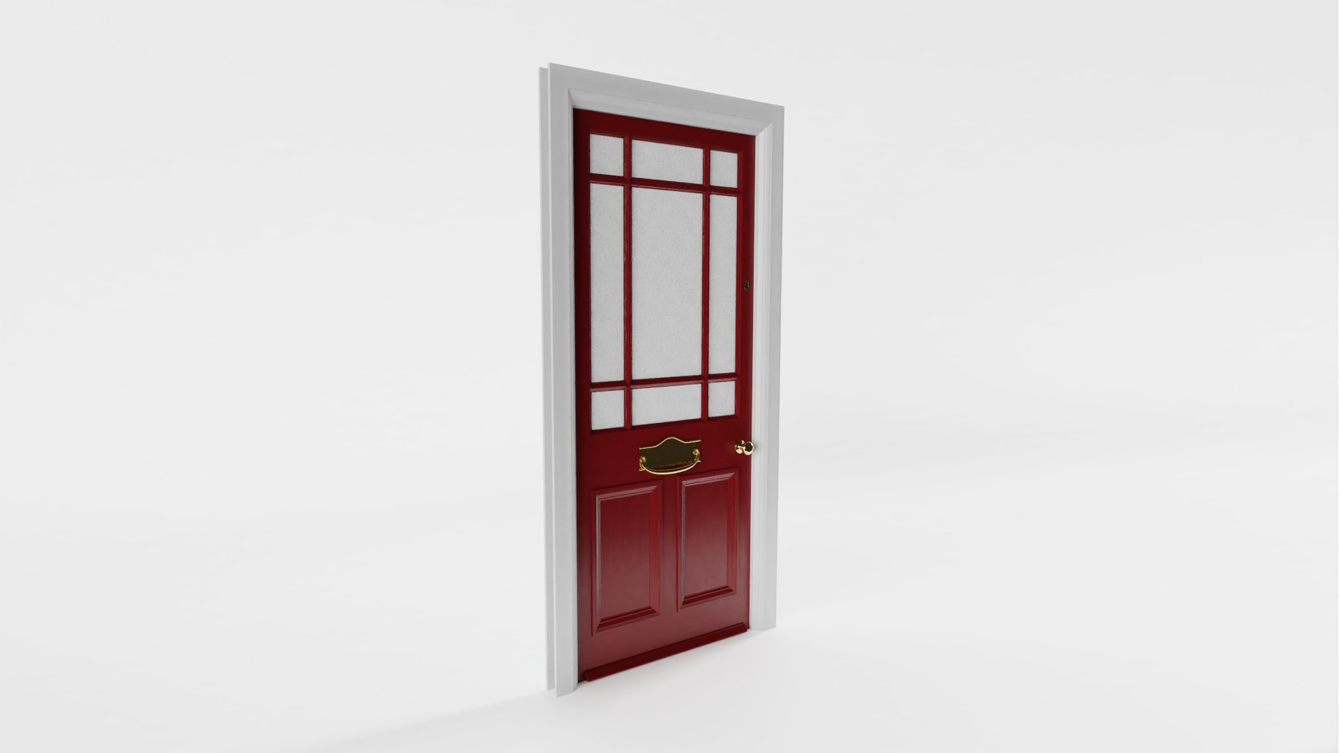 3D Red Victorian Front Door model - TurboSquid 2072660