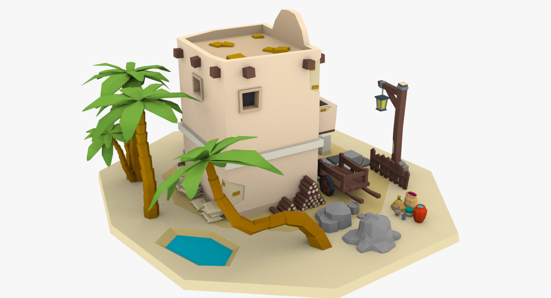 Desert Building Model - TurboSquid 1164536