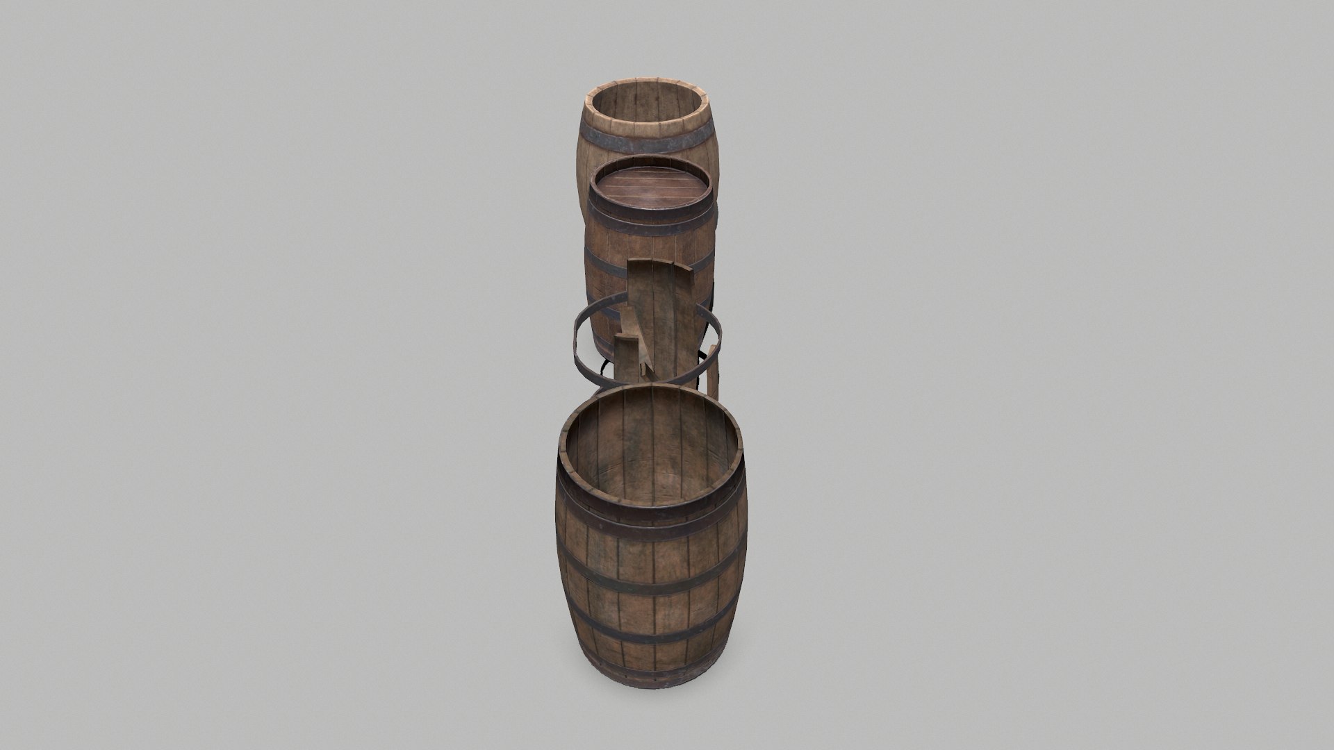 Free Wooden Barrels Low-poly PBR 3D Model - TurboSquid 2078412
