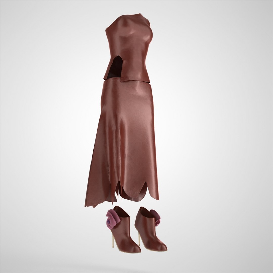 3d dress leather model