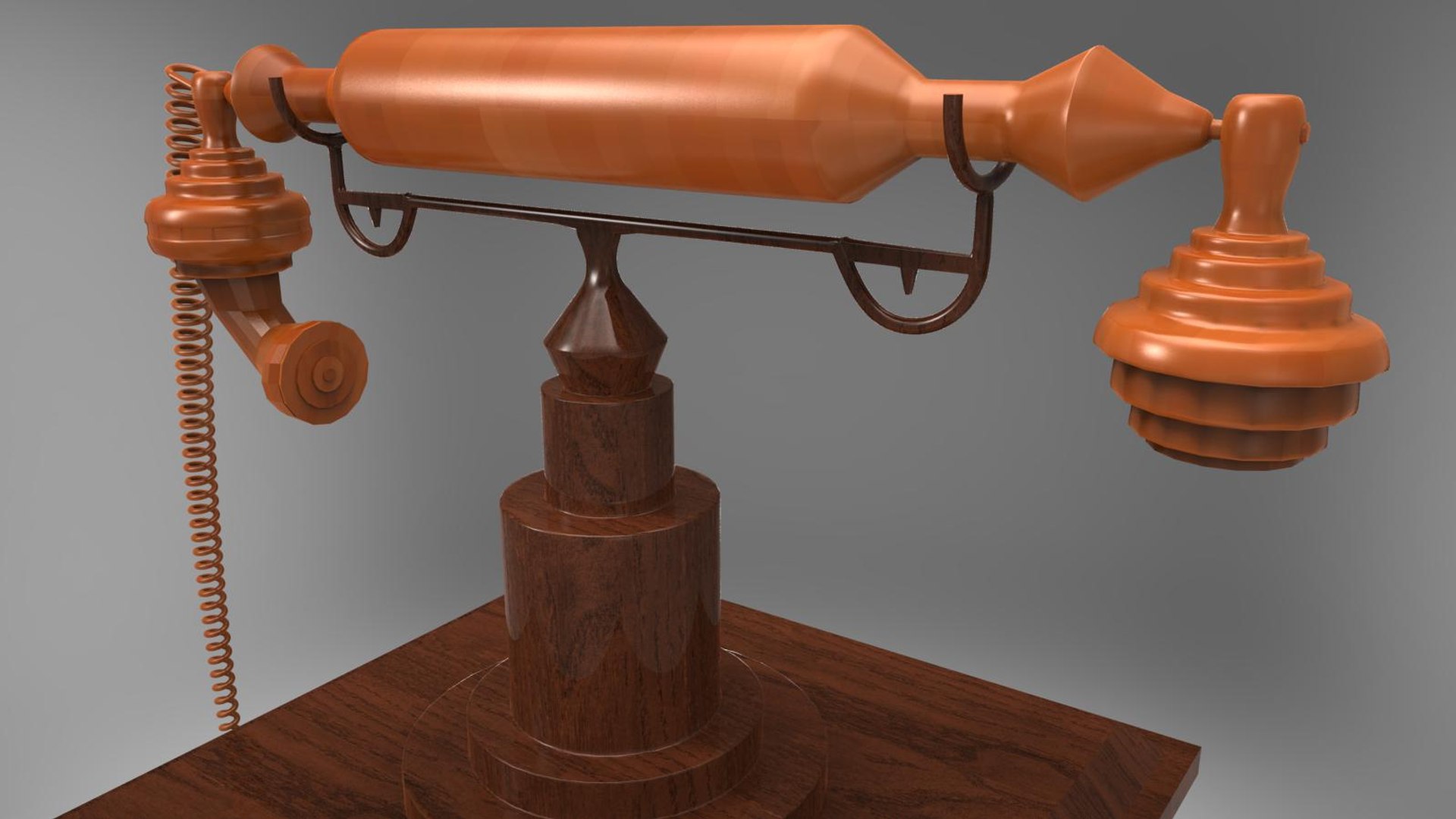 Wooden Nostalgic Telephone 3d Max