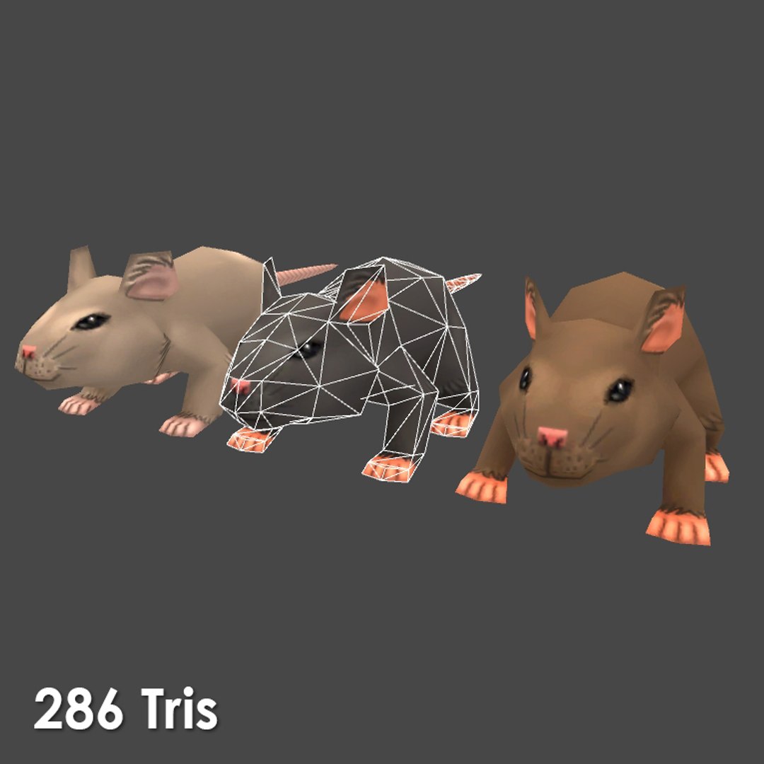 Hand Painted Rat 3D Model - TurboSquid 1194177