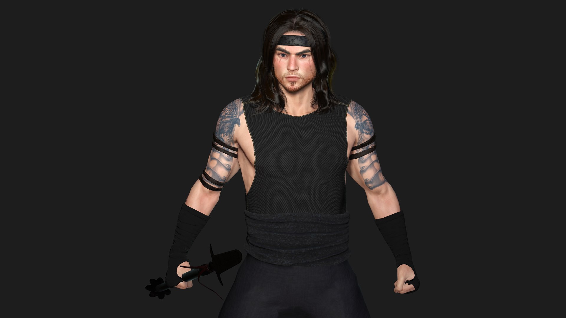 AAA 3D REALISTIC ASIAN CHINESE MALE CHARACTER - FIGHTER 3D Model ...