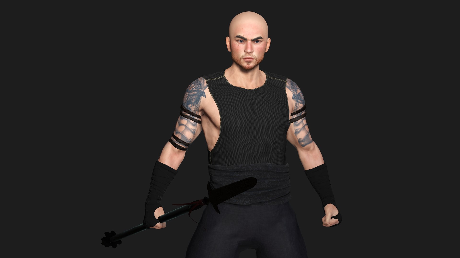 AAA 3D REALISTIC ASIAN CHINESE MALE CHARACTER - FIGHTER 3D Model ...