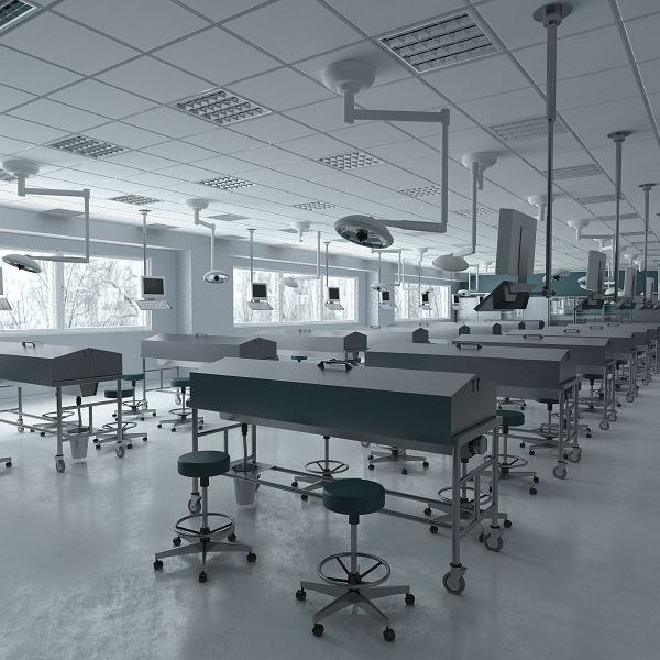 3d anatomy laboratory dissection tables model