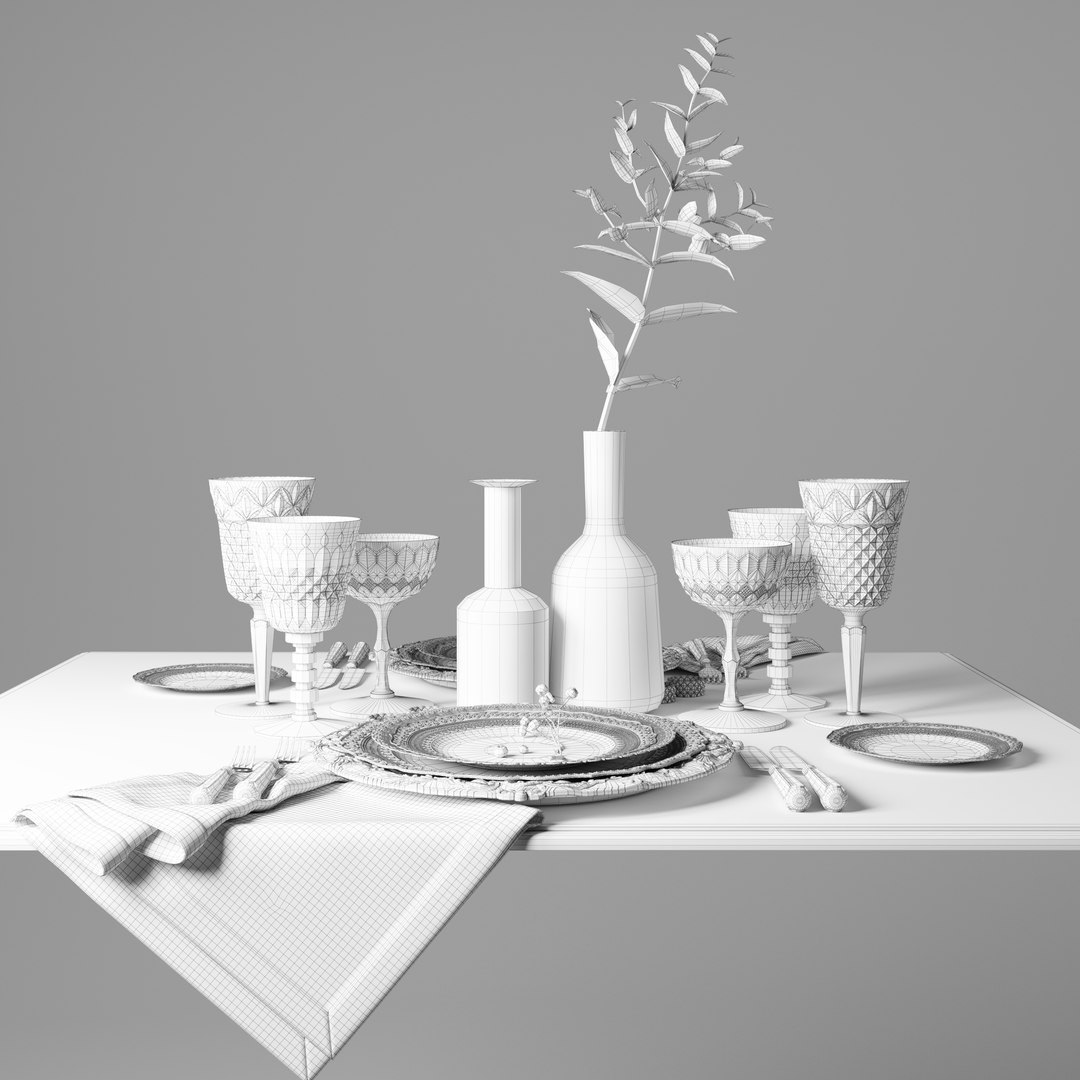3D Table Setting Casa Perrin - TurboSquid 1644304