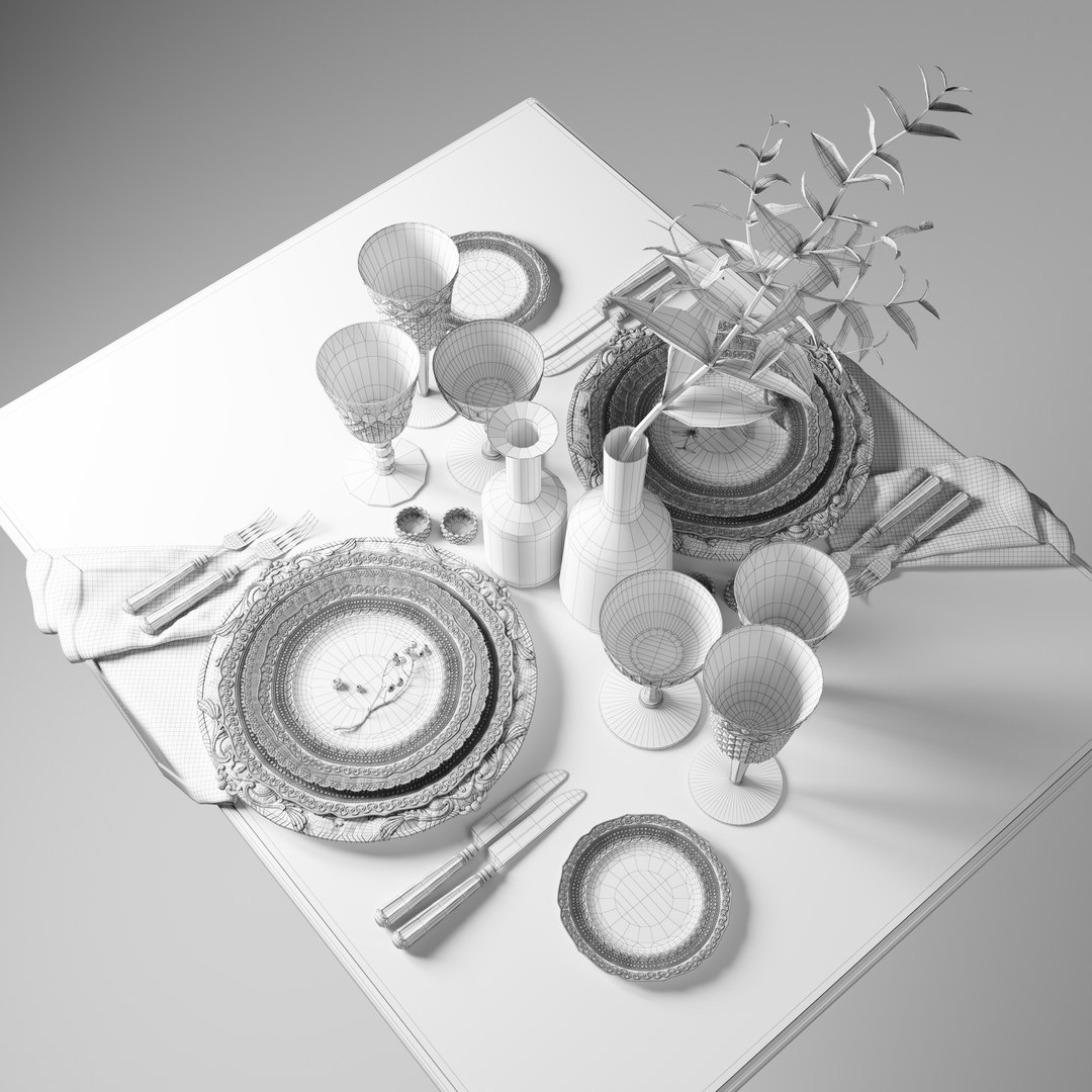 3D Table Setting Casa Perrin - TurboSquid 1644304
