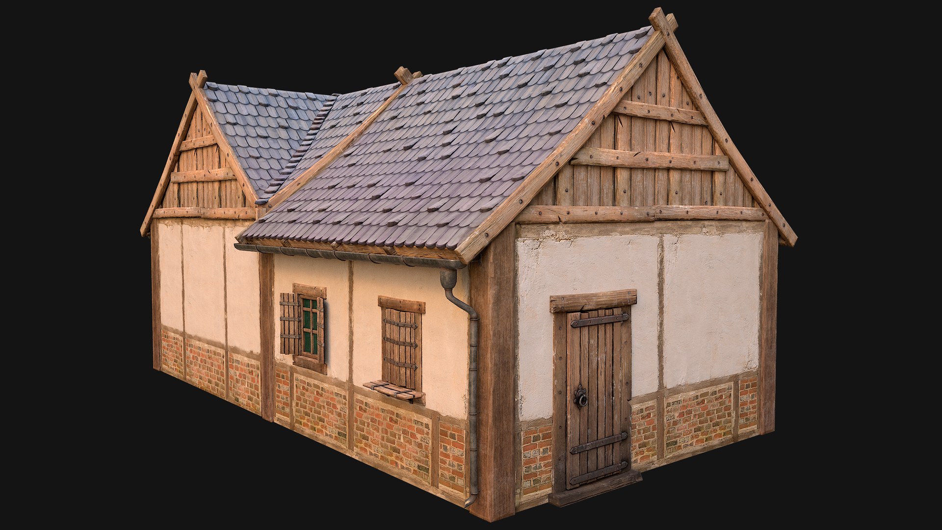 3D Medieval House 1 Cottage Model - TurboSquid 2162836