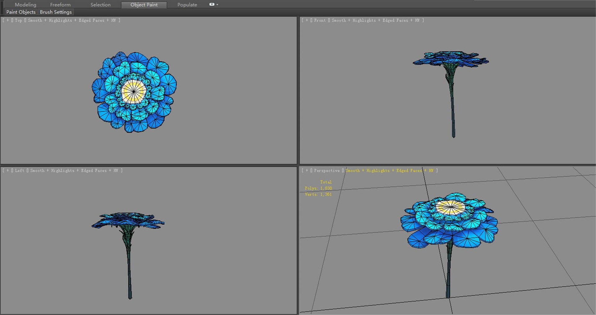 A Blue Flower 3D - TurboSquid 2259046