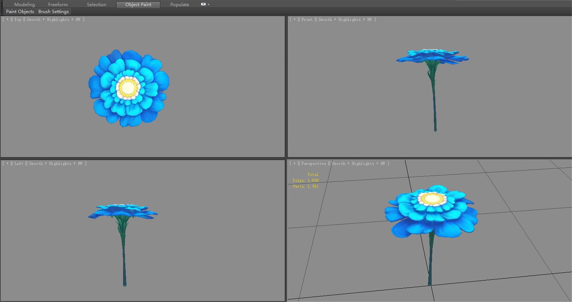 A Blue Flower 3D - TurboSquid 2259046
