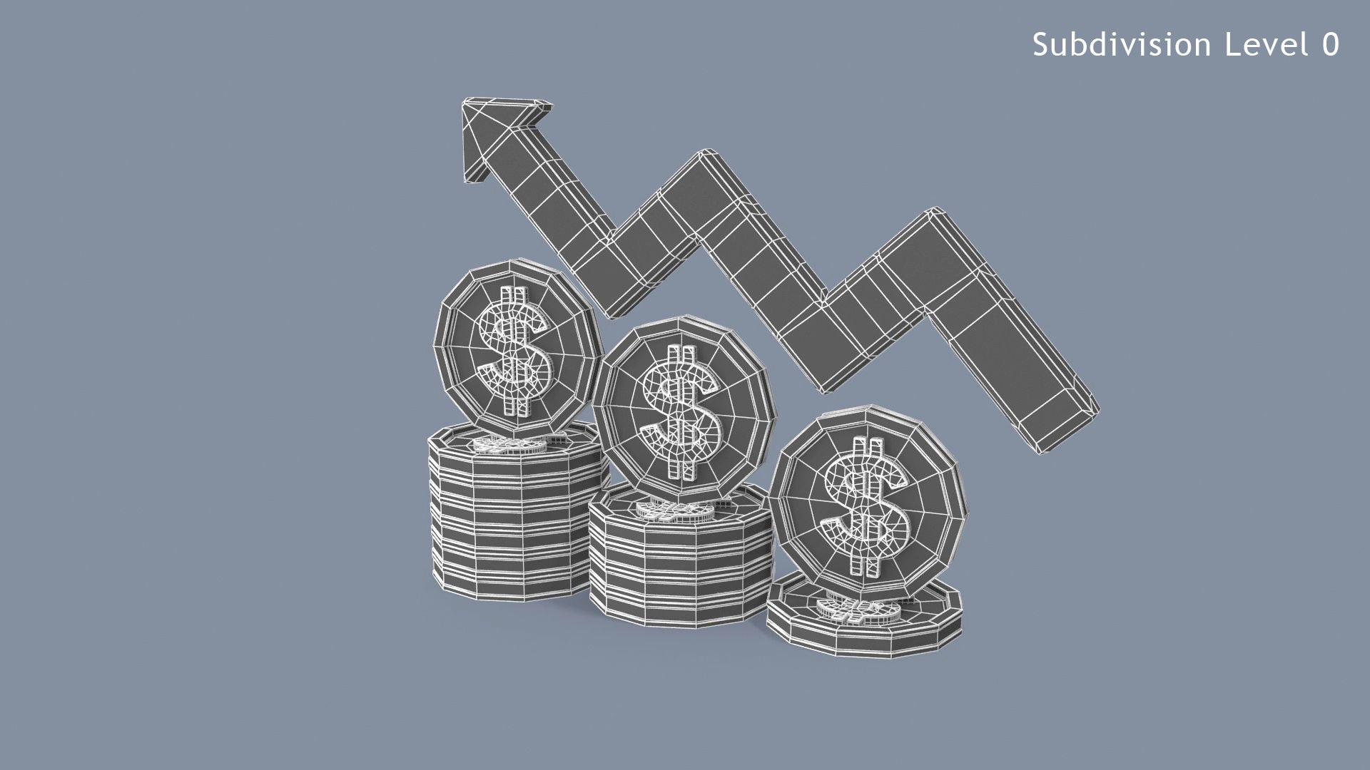 3D Money Profit Analytics Line Icon Growth Chart Arrow Coins Symbol - TurboSquid 1955920