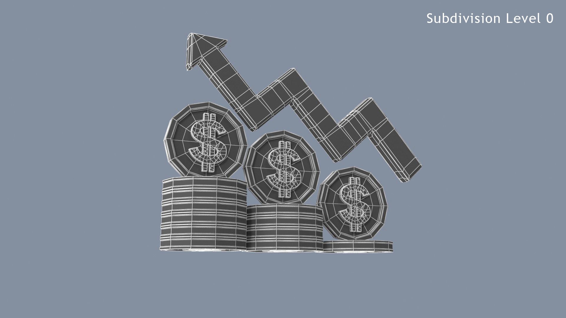 3D Money Profit Analytics Line Icon Growth Chart Arrow Coins Symbol - TurboSquid 1955920