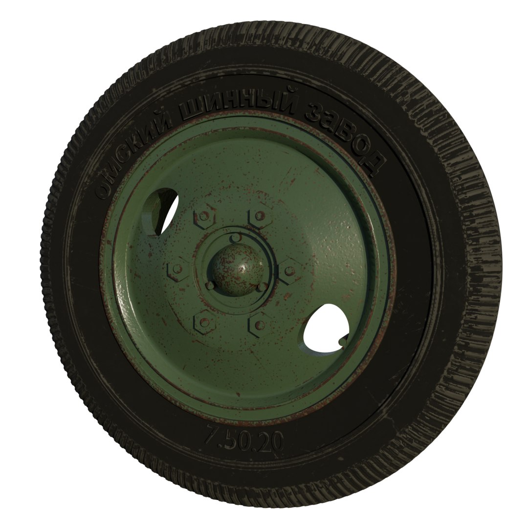 3D Zis-5 Wheel - WW2 Soviet Truck Wheel Model - TurboSquid 2339573