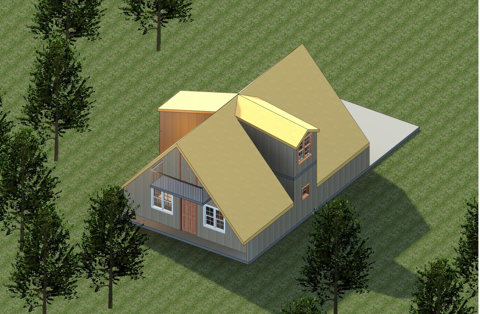 3D A-Frame House Model - TurboSquid 2108217