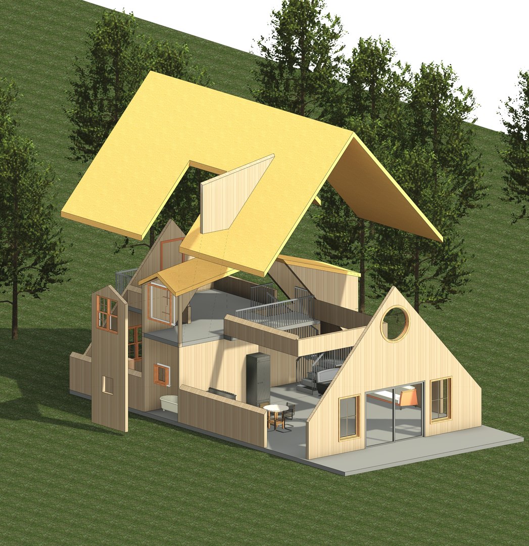 3D A-Frame House Model - TurboSquid 2108217