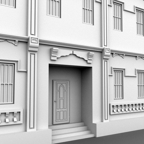 3d model building facade