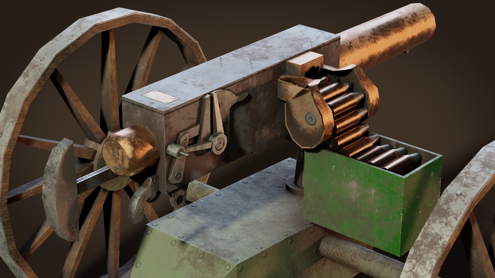 Qf 1-pounder Pompom Cannon 3D Model - TurboSquid 1400902