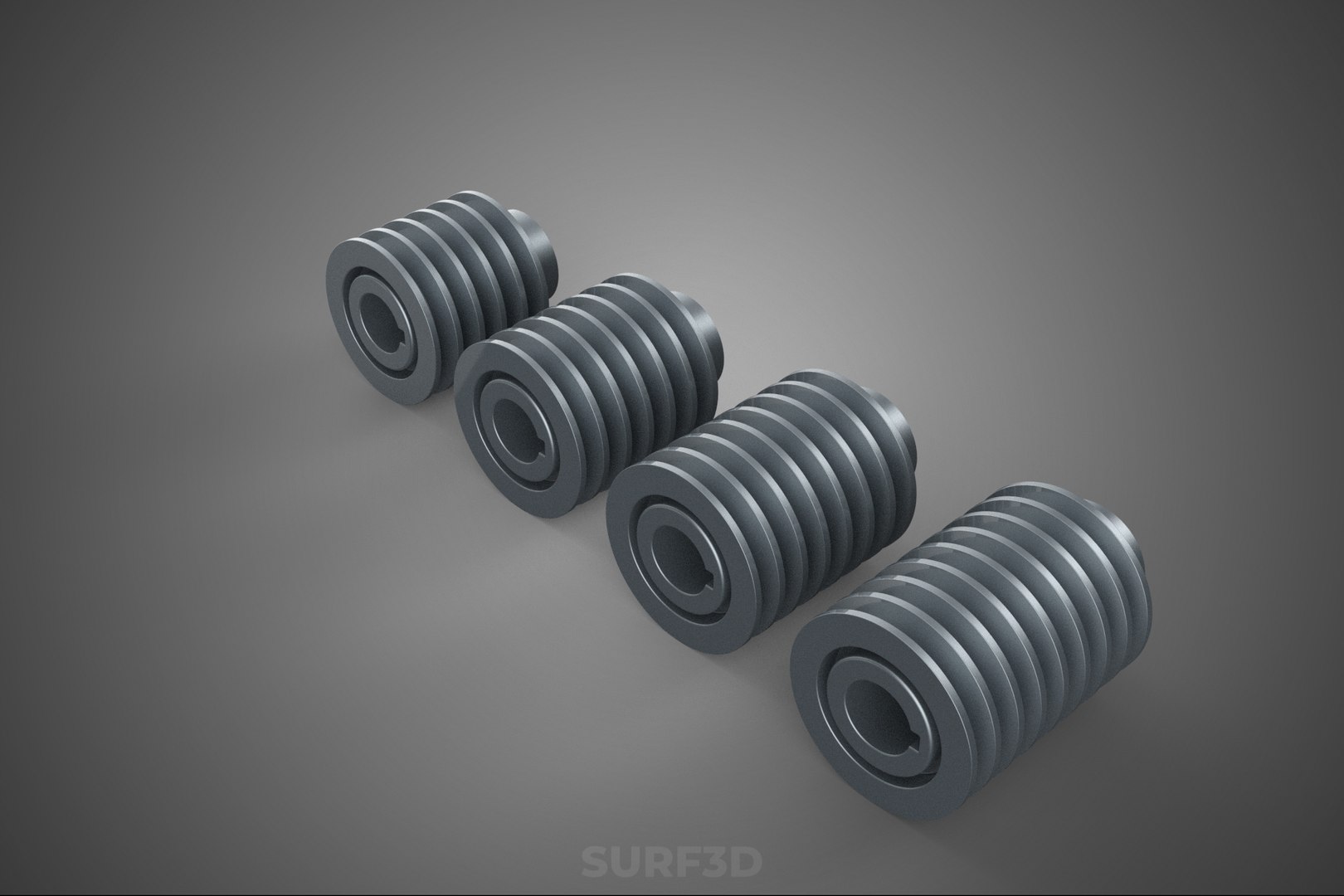 COLLECTION STANDARD ROLLER BELT PULLEY SHEAVE WHEEL GROOVE DRIVE 3D ...