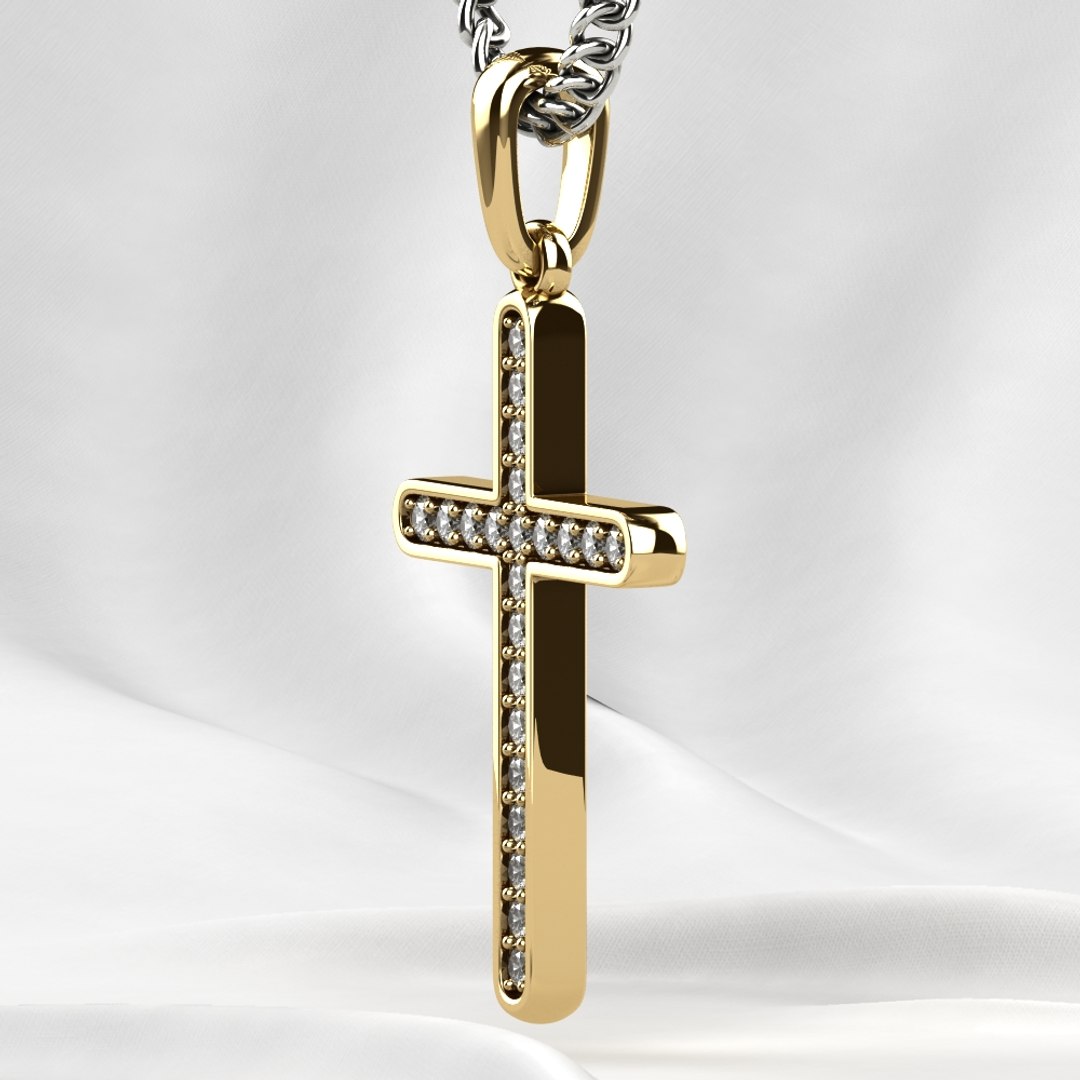 3D Gold Cross Gemstones - TurboSquid 1529712