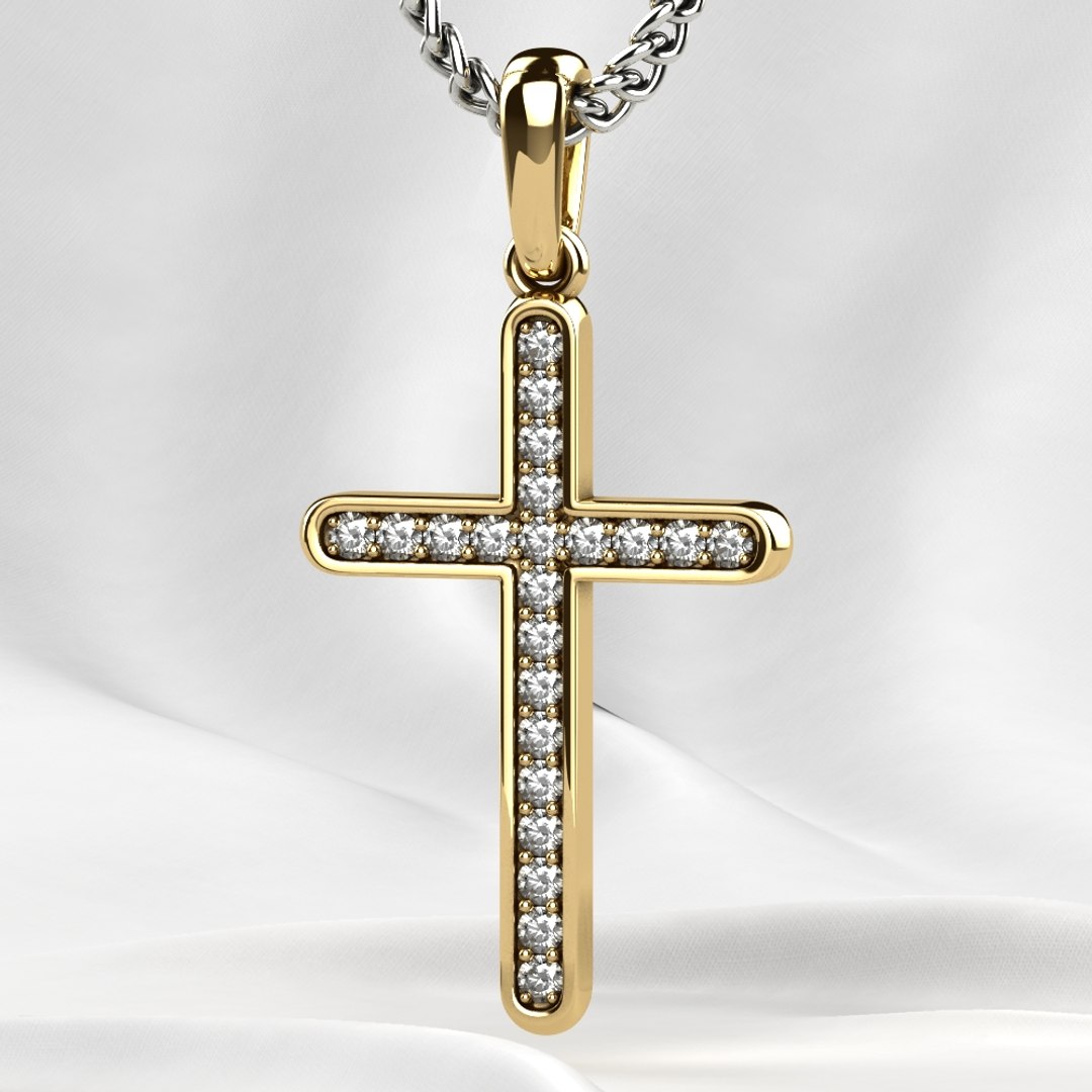 3D Gold Cross Gemstones - TurboSquid 1529712