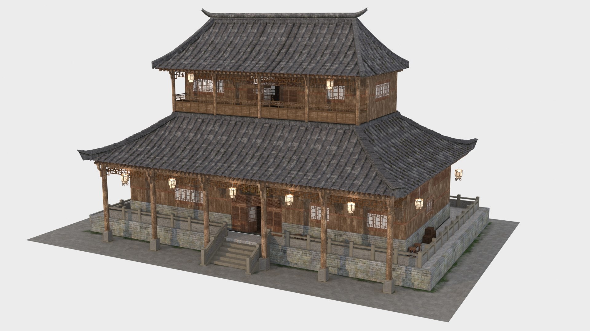3D Ancient Chinese Building Model - TurboSquid 1329153