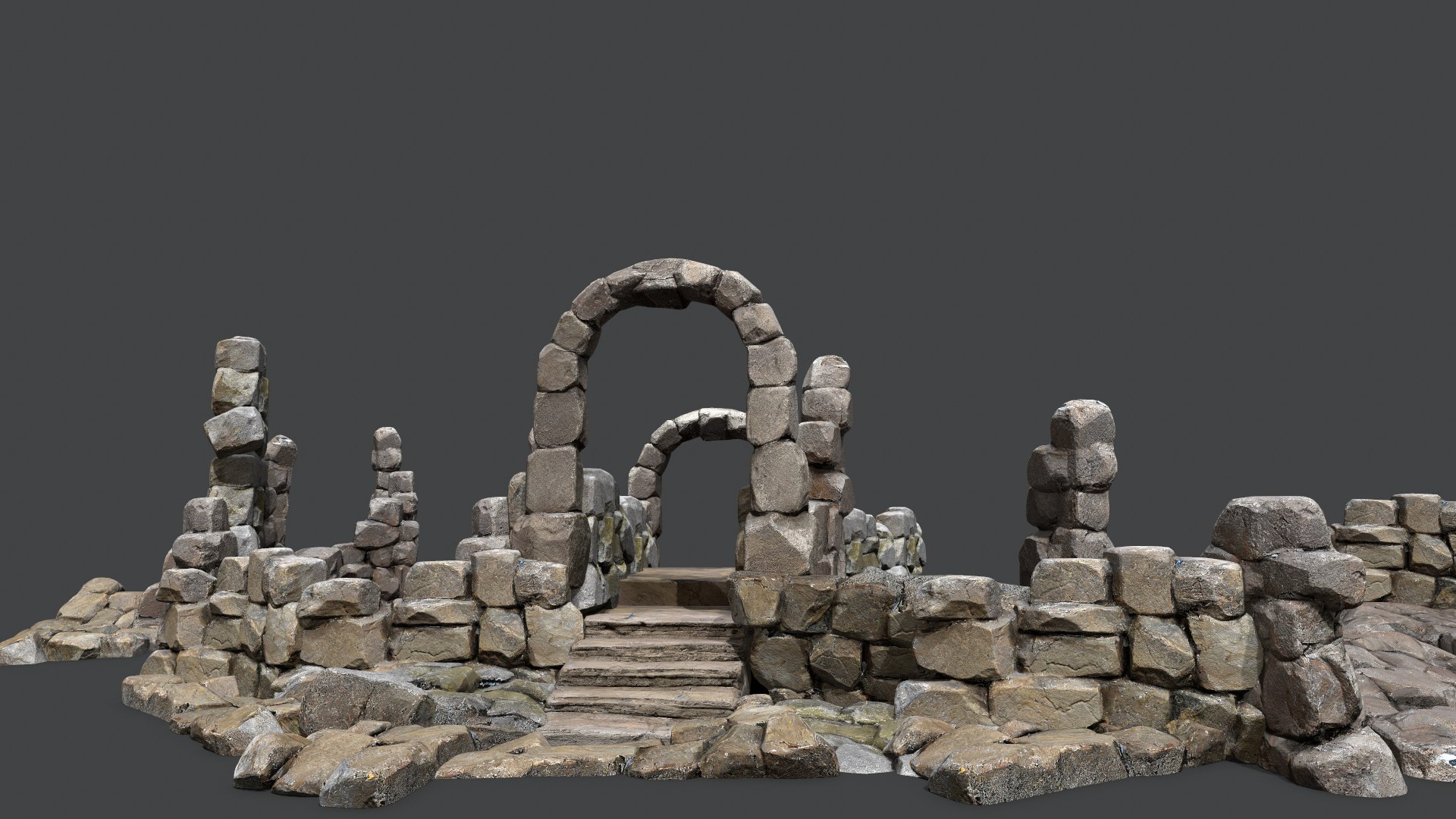 Wall Set 3D Model - TurboSquid 2201149