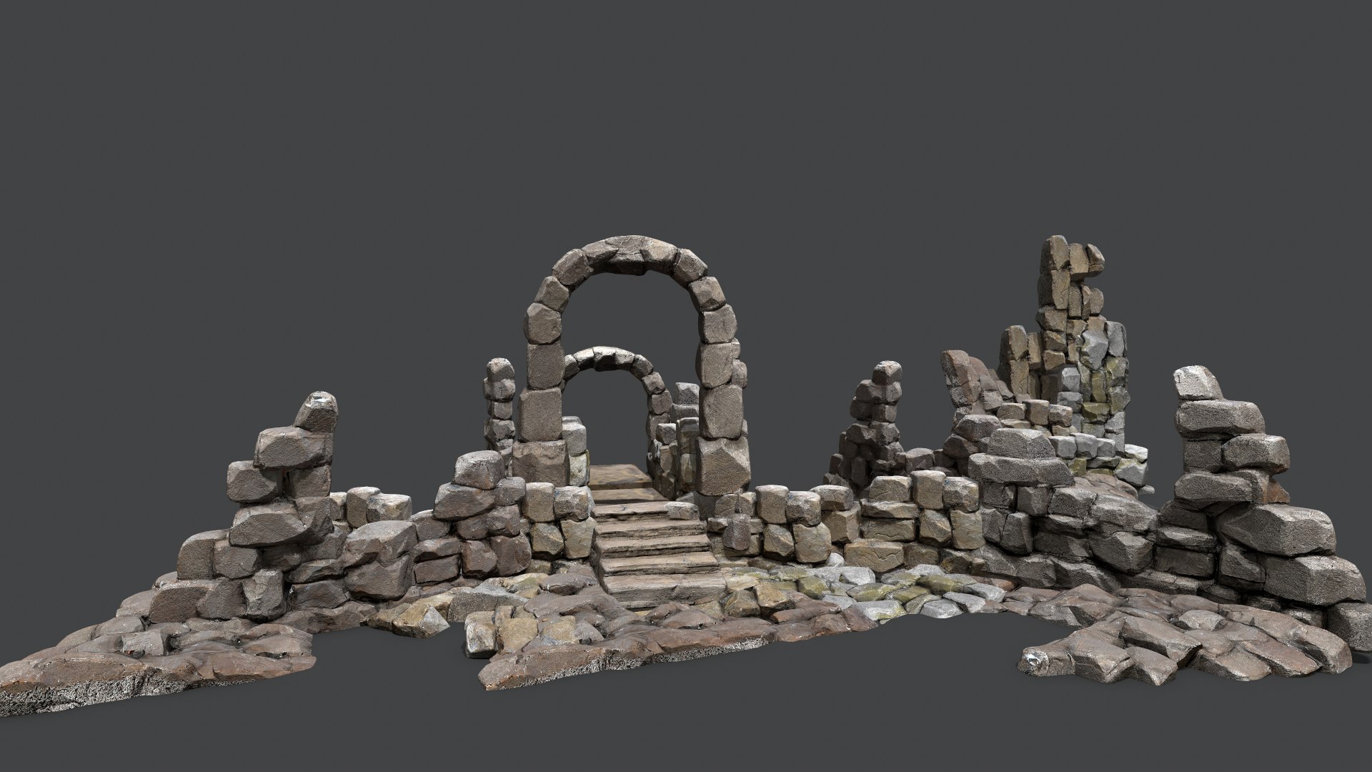 Wall Set 3D Model - TurboSquid 2201149