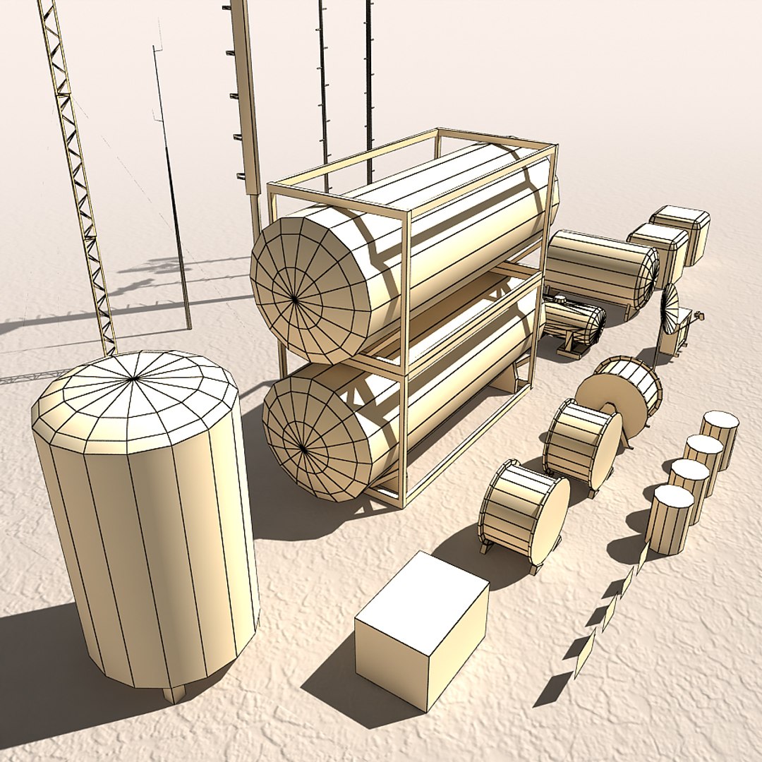 3d Model Land Rig Construction Components
