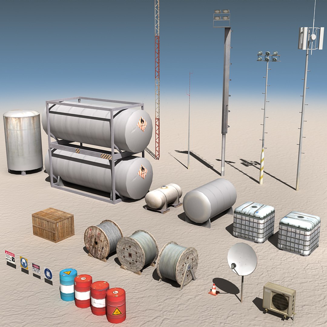 3d Model Land Rig Construction Components