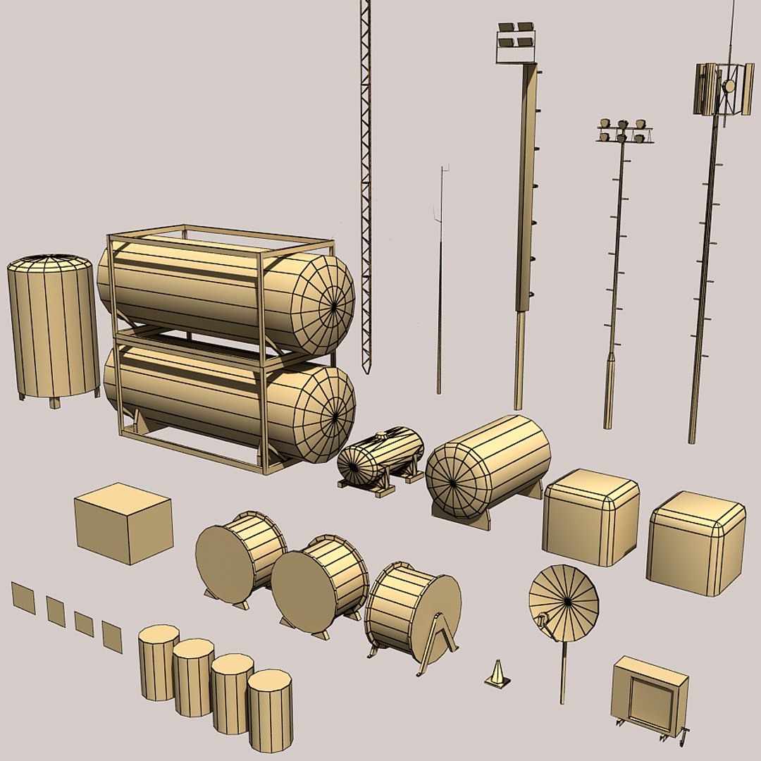 3d Model Land Rig Construction Components