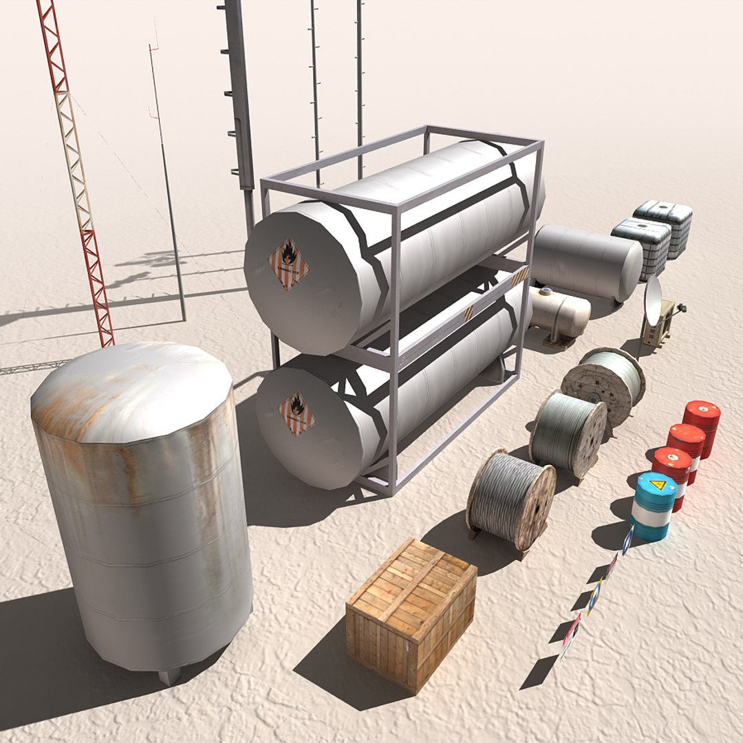 3d Model Land Rig Construction Components