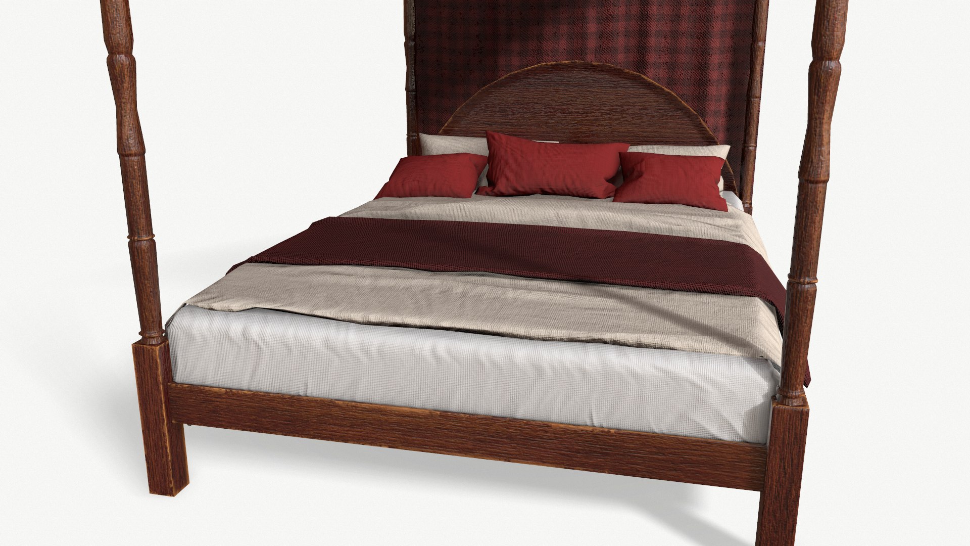 3D Furniture Cranberry Peony Double Bed - TurboSquid 1374161