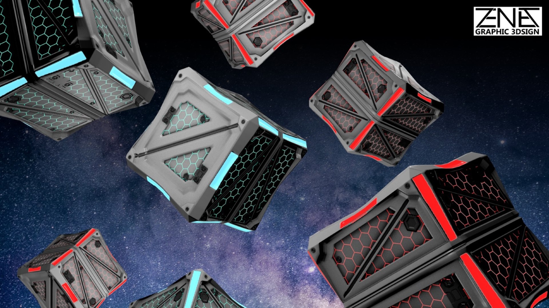 modular kit space station 3d 3ds
