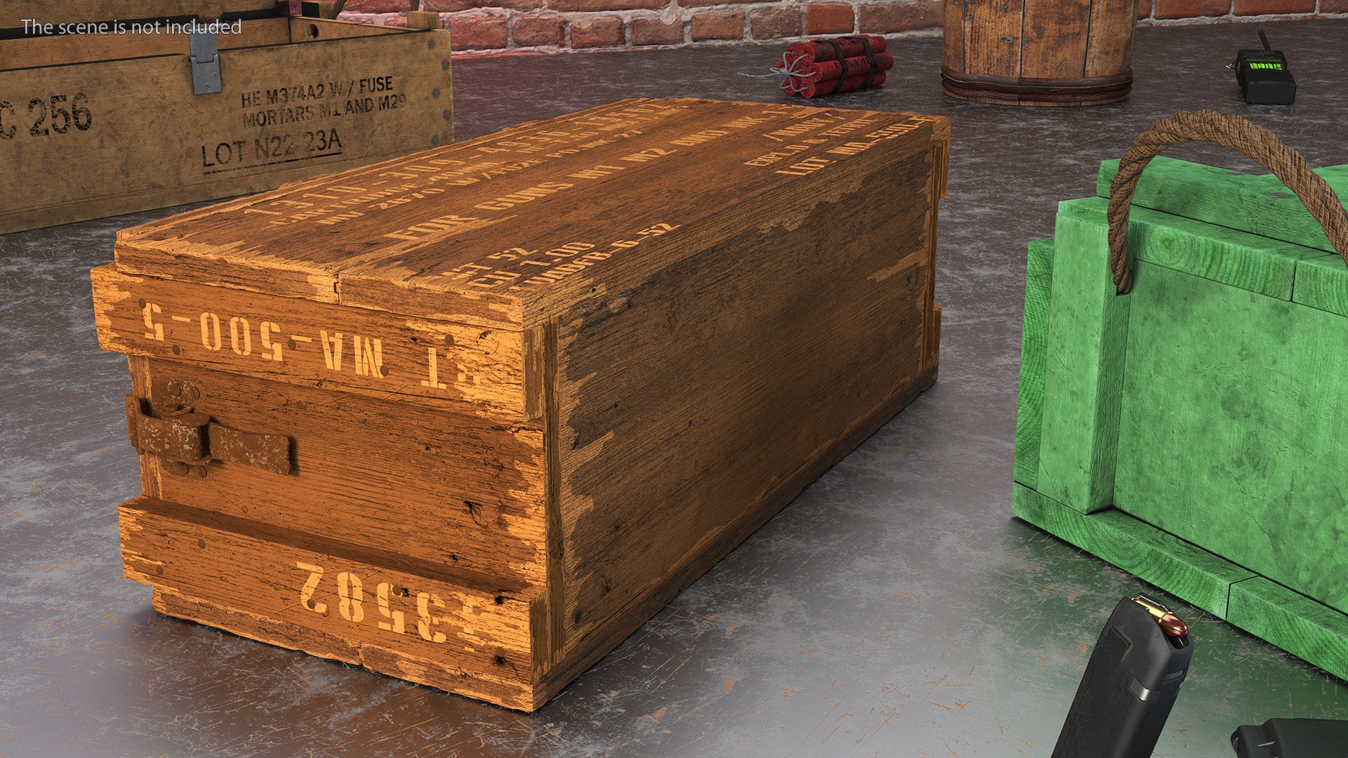 3D Model Vintage Wooden Military Ammo Crate - TurboSquid 2216668