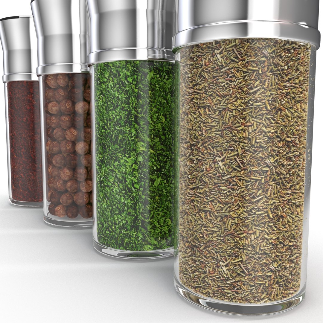 3d spice bottles set 2