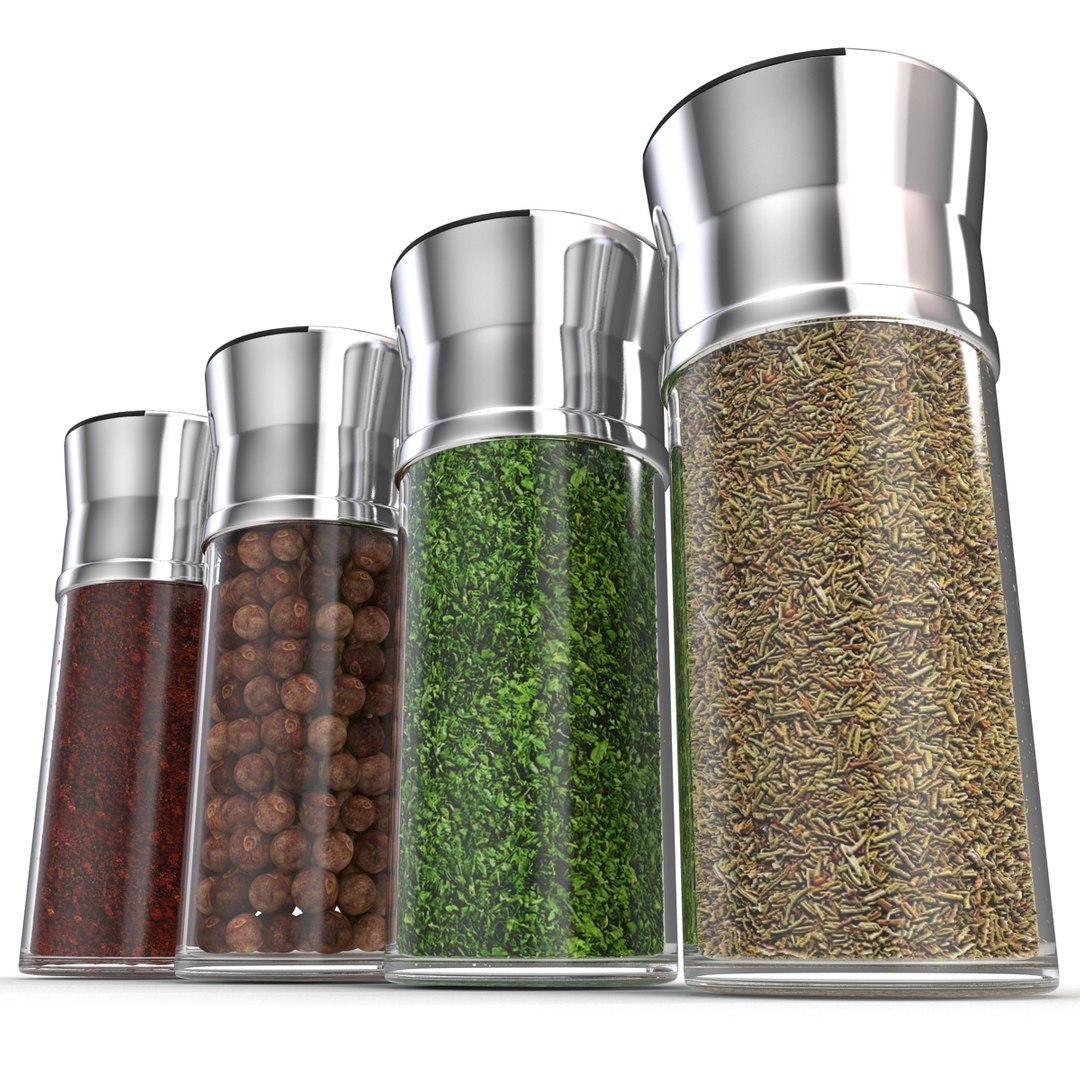 3d spice bottles set 2