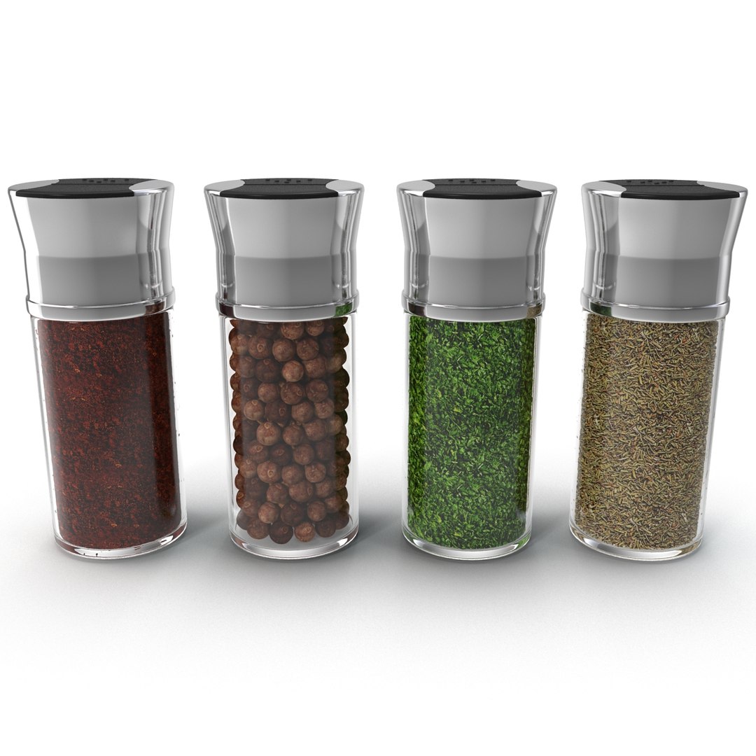 3d spice bottles set 2