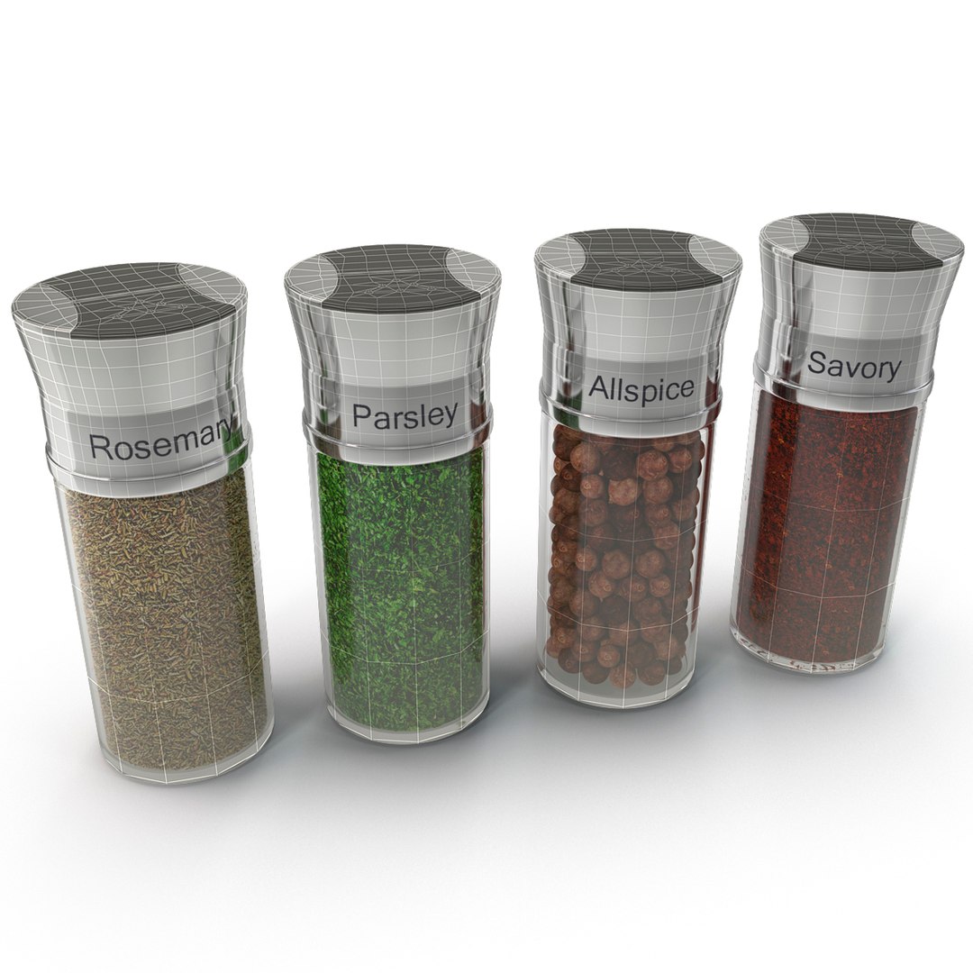 3d spice bottles set 2