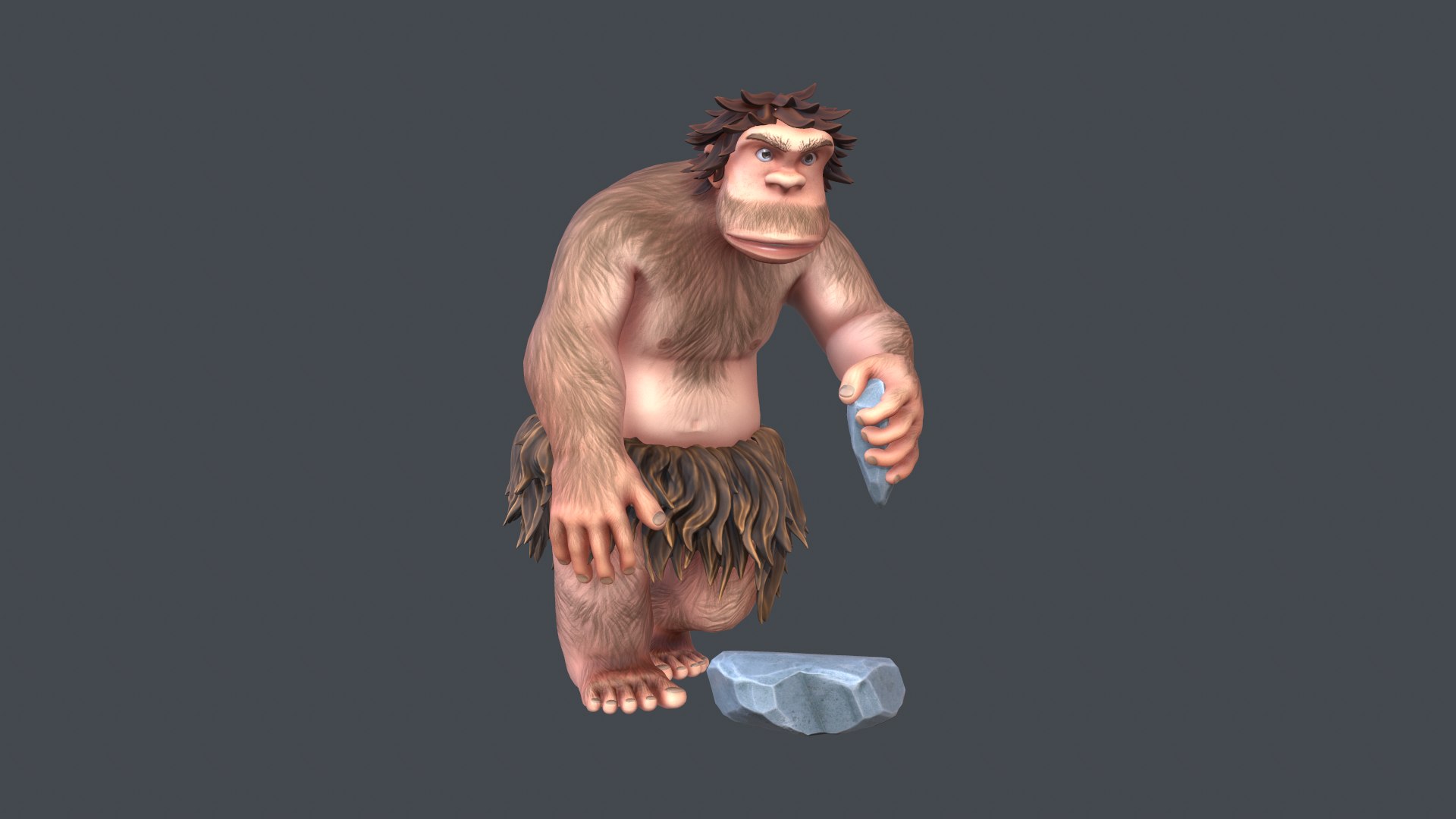 3D Cartoon Neanderthal Character Model - TurboSquid 1372881