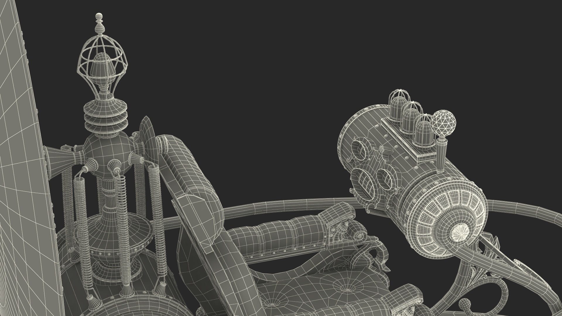 3D Retro Time Machine By Herbert Wells Rigged For Cinema 4D ...