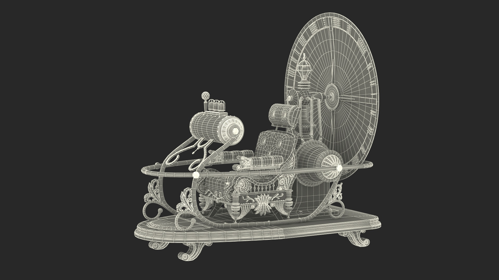 3D Retro Time Machine By Herbert Wells Rigged For Cinema 4D ...