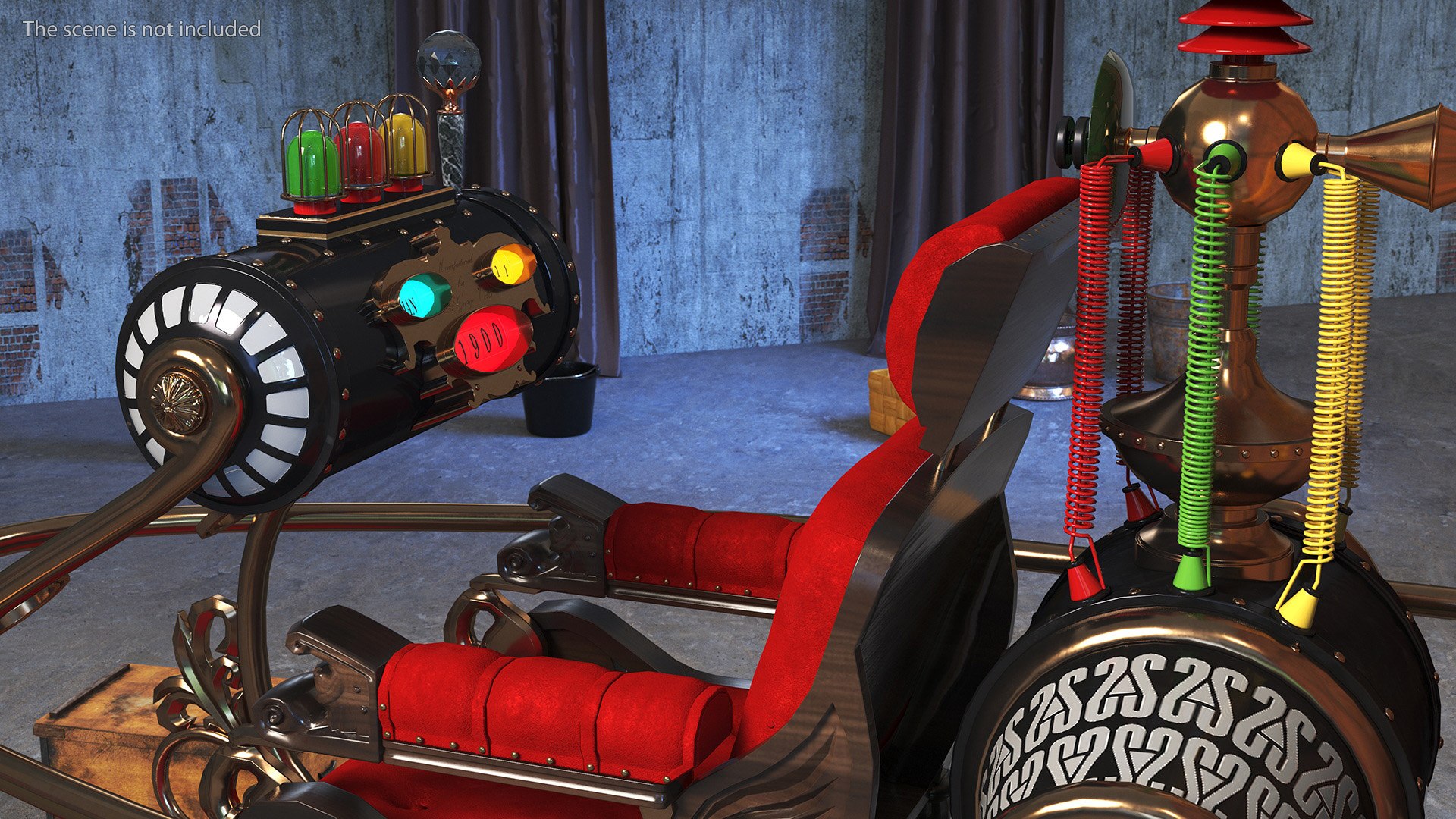 3D Retro Time Machine By Herbert Wells Rigged For Cinema 4D ...