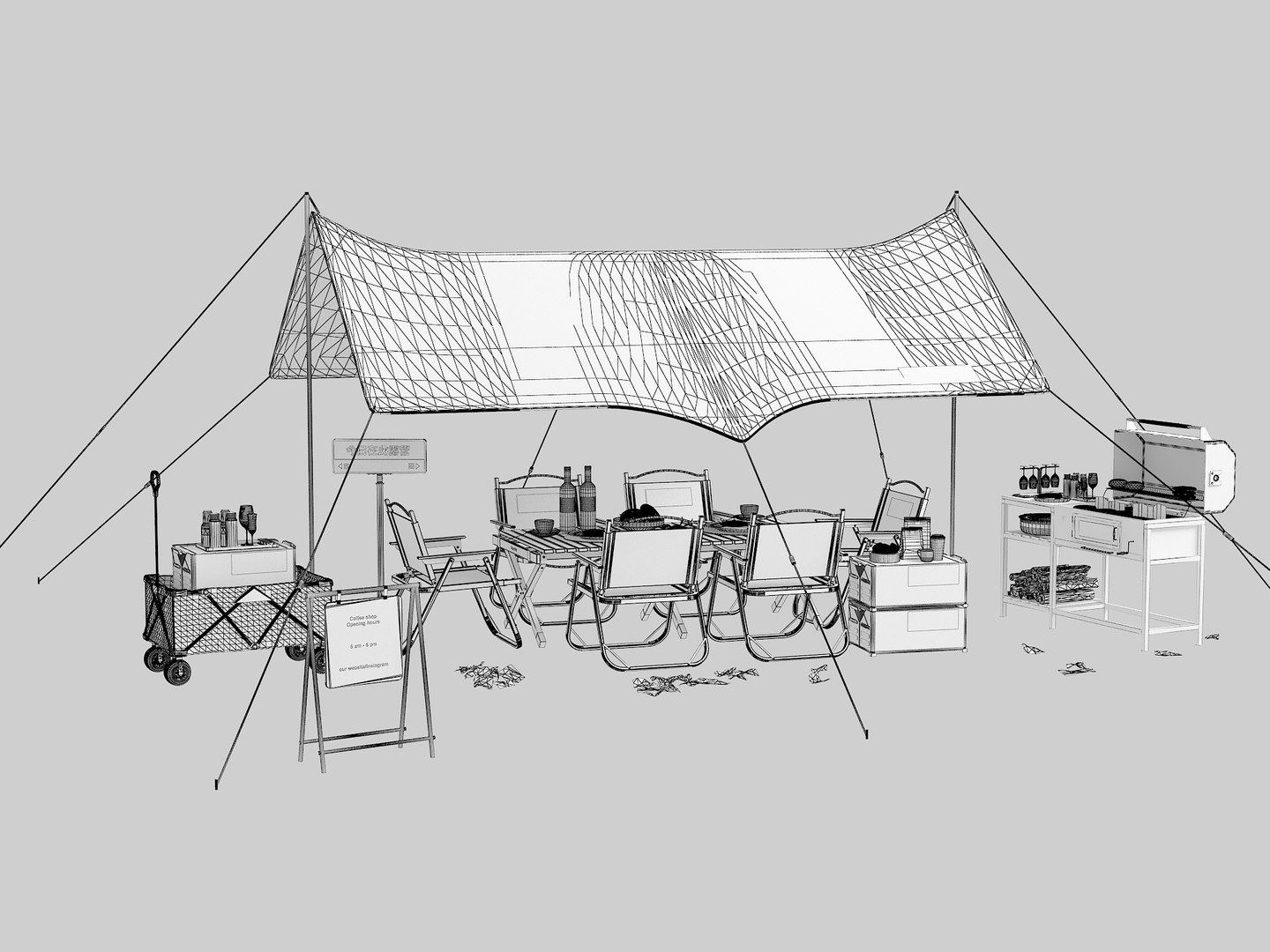 Modern Camping Equipment Combination Outdoor 3D - TurboSquid 2170273