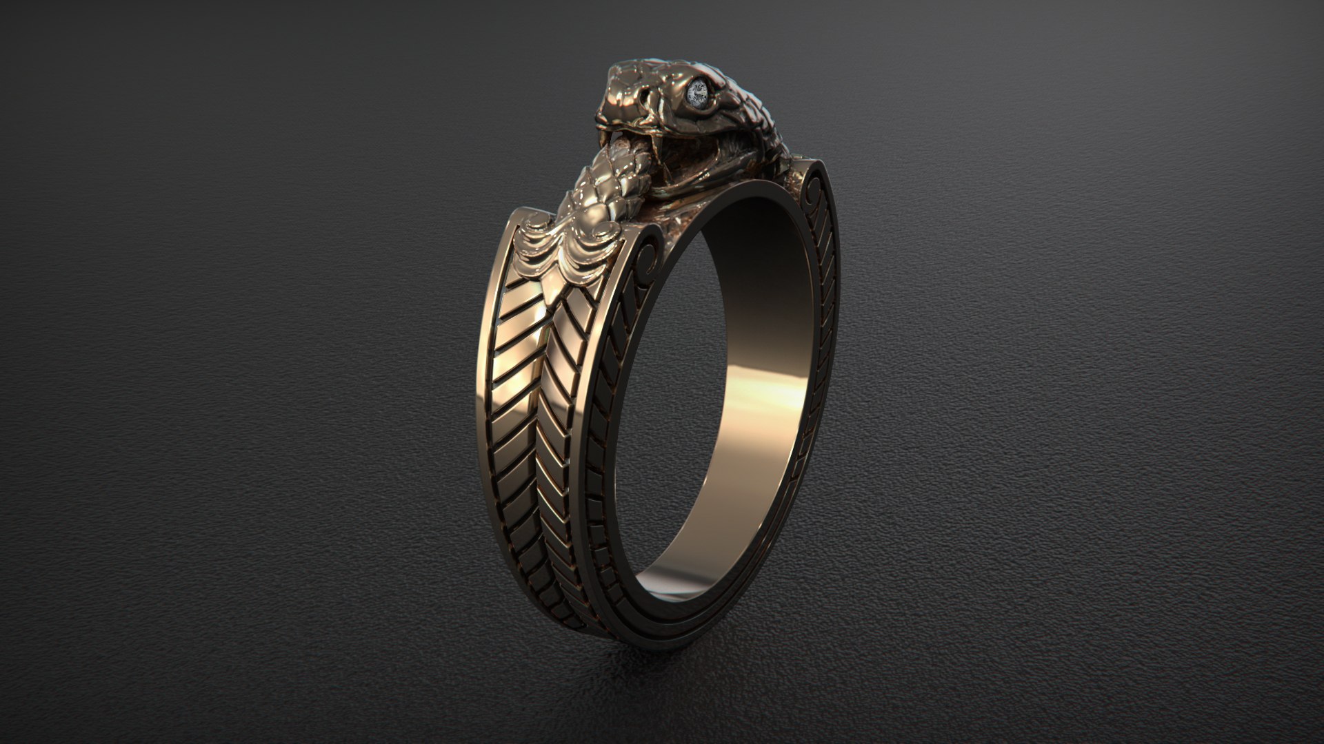 Ring Snake Gold 3D - TurboSquid 1627254