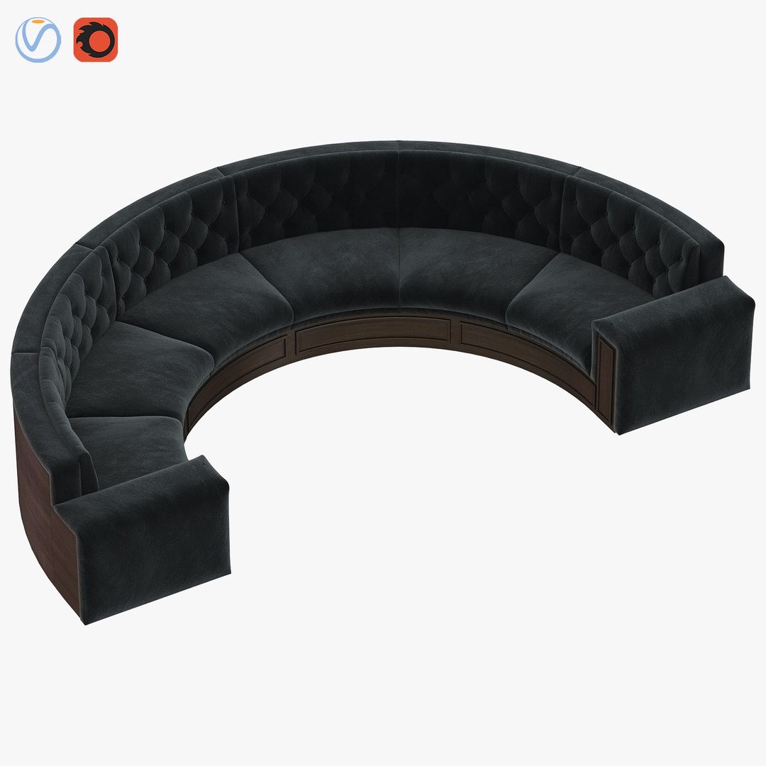 3D Model HALF ROUND SEATING V2 Velvet - TurboSquid 2104861