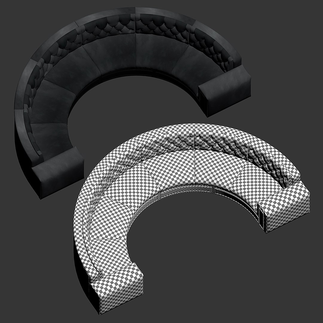 3D Model HALF ROUND SEATING V2 Velvet - TurboSquid 2104861