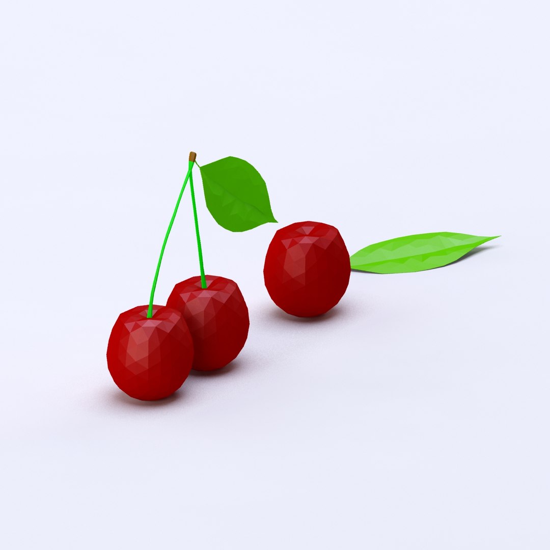 Cartoon Toon Cherries 3d Model