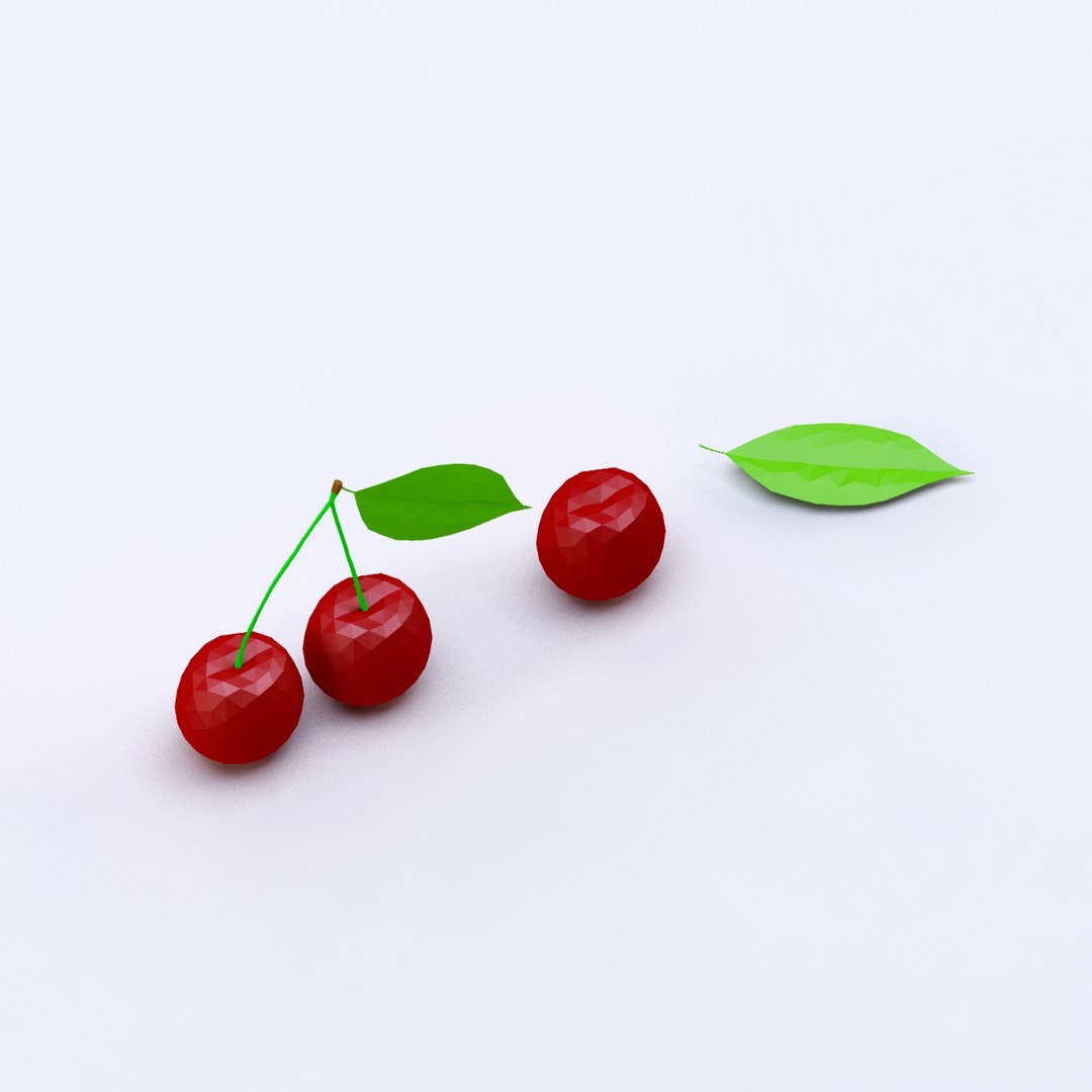 Cartoon Toon Cherries 3d Model
